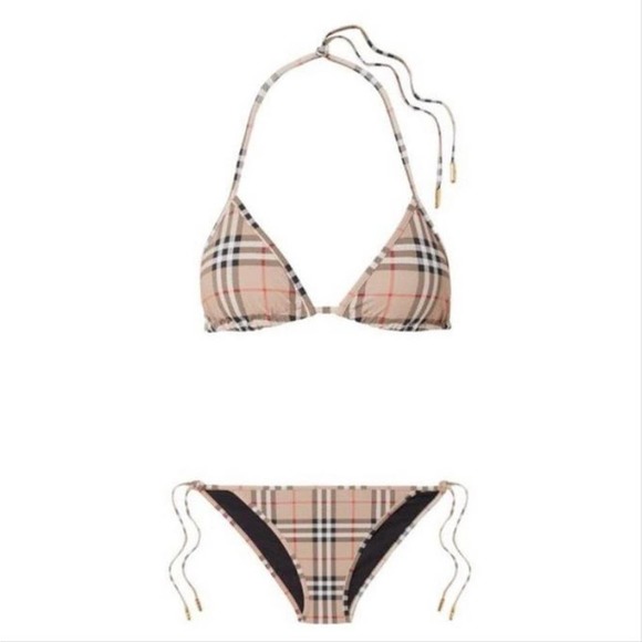 Burberry | Swim | Burberry Check Printed Triangle Bikini Set | Poshmark